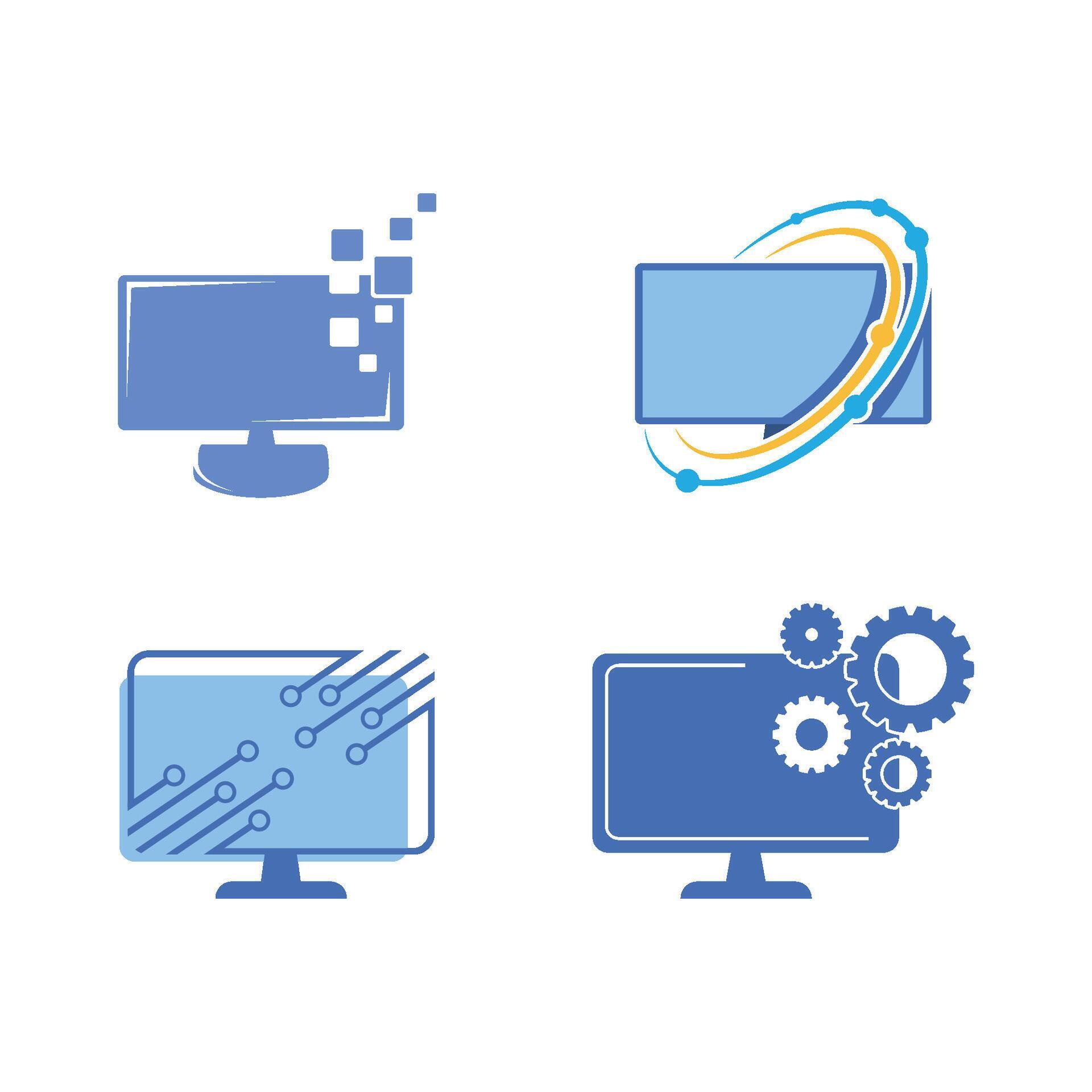 Computer tech logo 48039036 Vector Art at Vecteezy