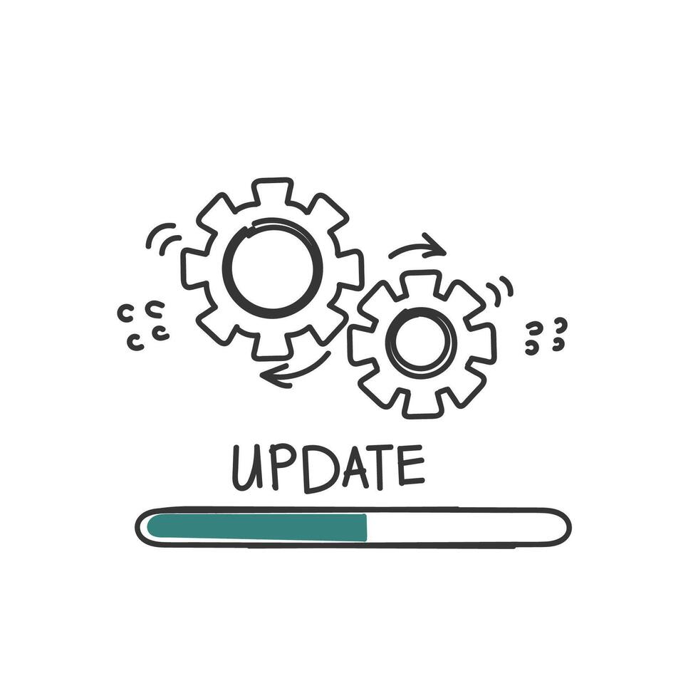 hand drawn doodle system update loading on electronic device ...