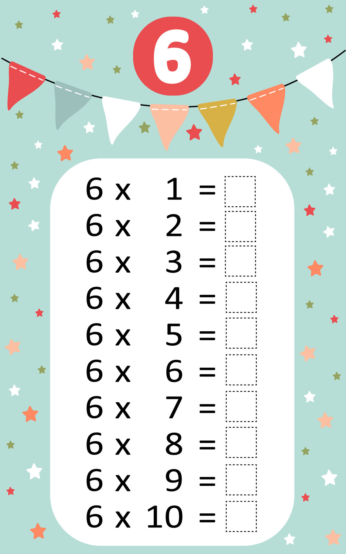 Multiplication Table By 6 With A Task To Consolidate The Knowledge Of