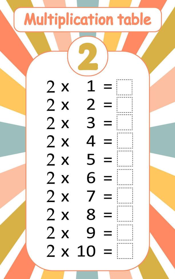Multiplication table by 2 with a task to consolidate the knowledge of ...