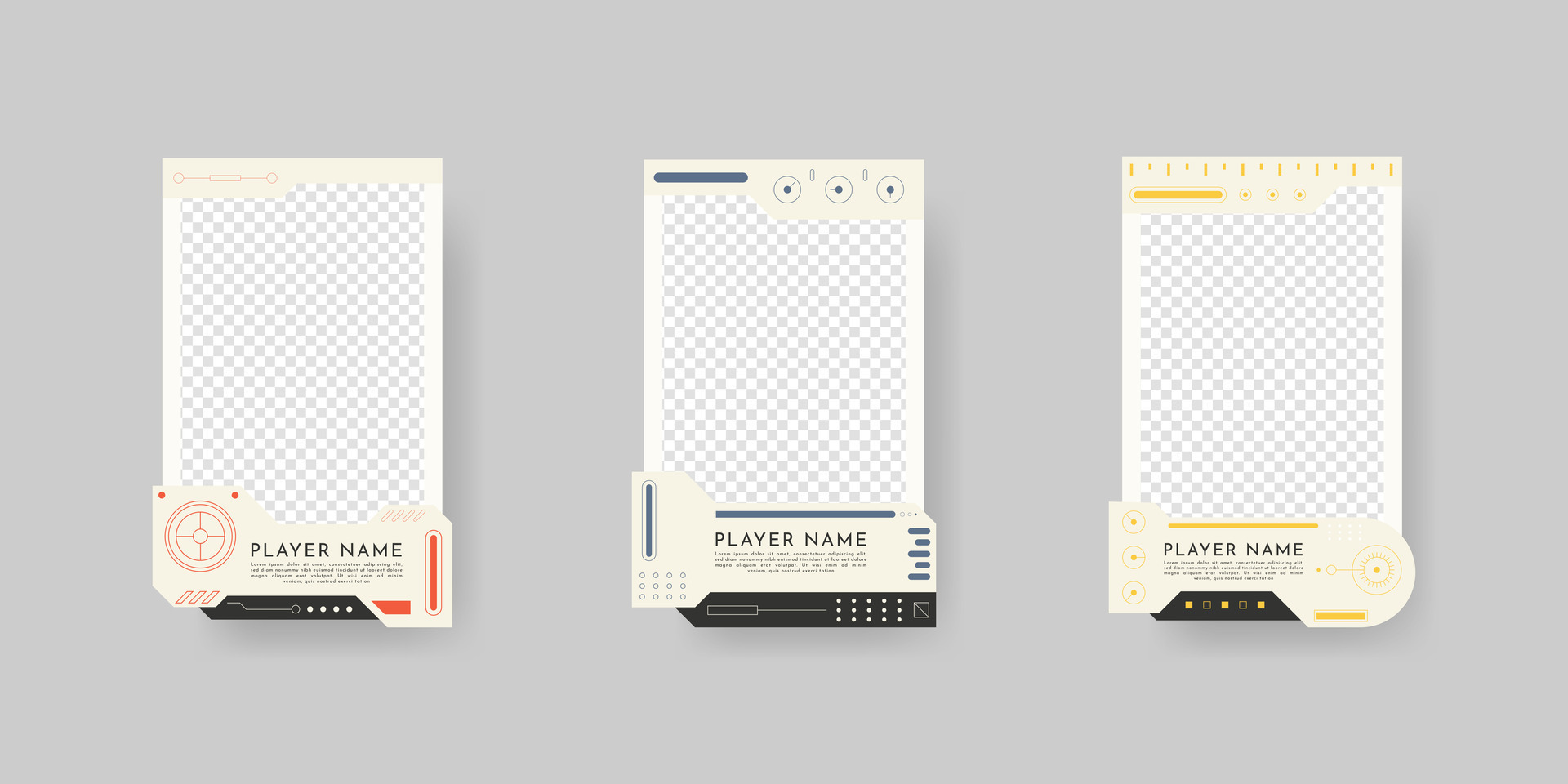 Collection of player frames template. Game card frame template design. 48043691 Vector Art at ...
