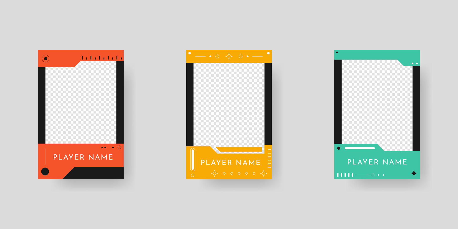 Collection of player frames template. Game card frame template design ...