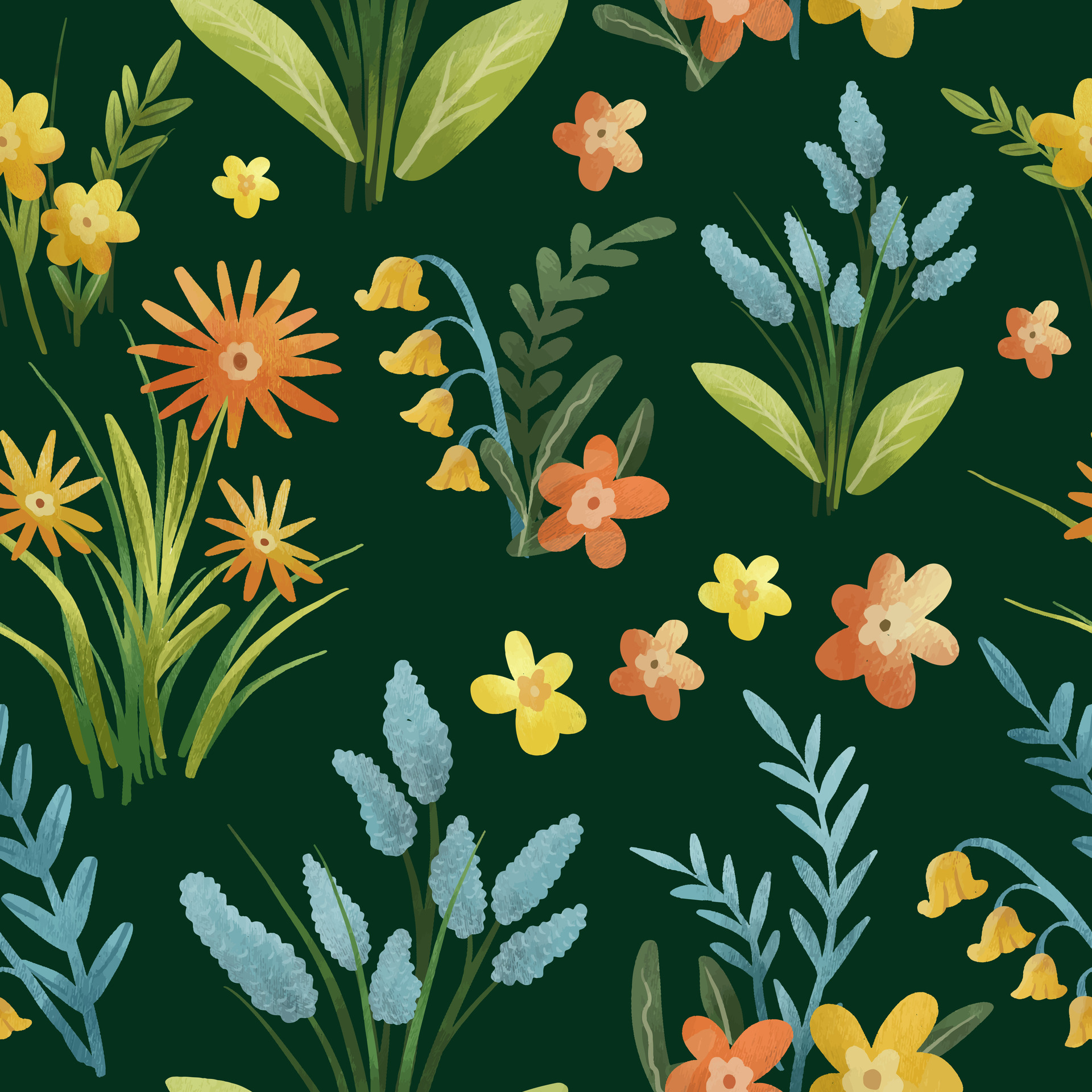 spring flowers seamless pattern. 48043801 Vector Art at Vecteezy