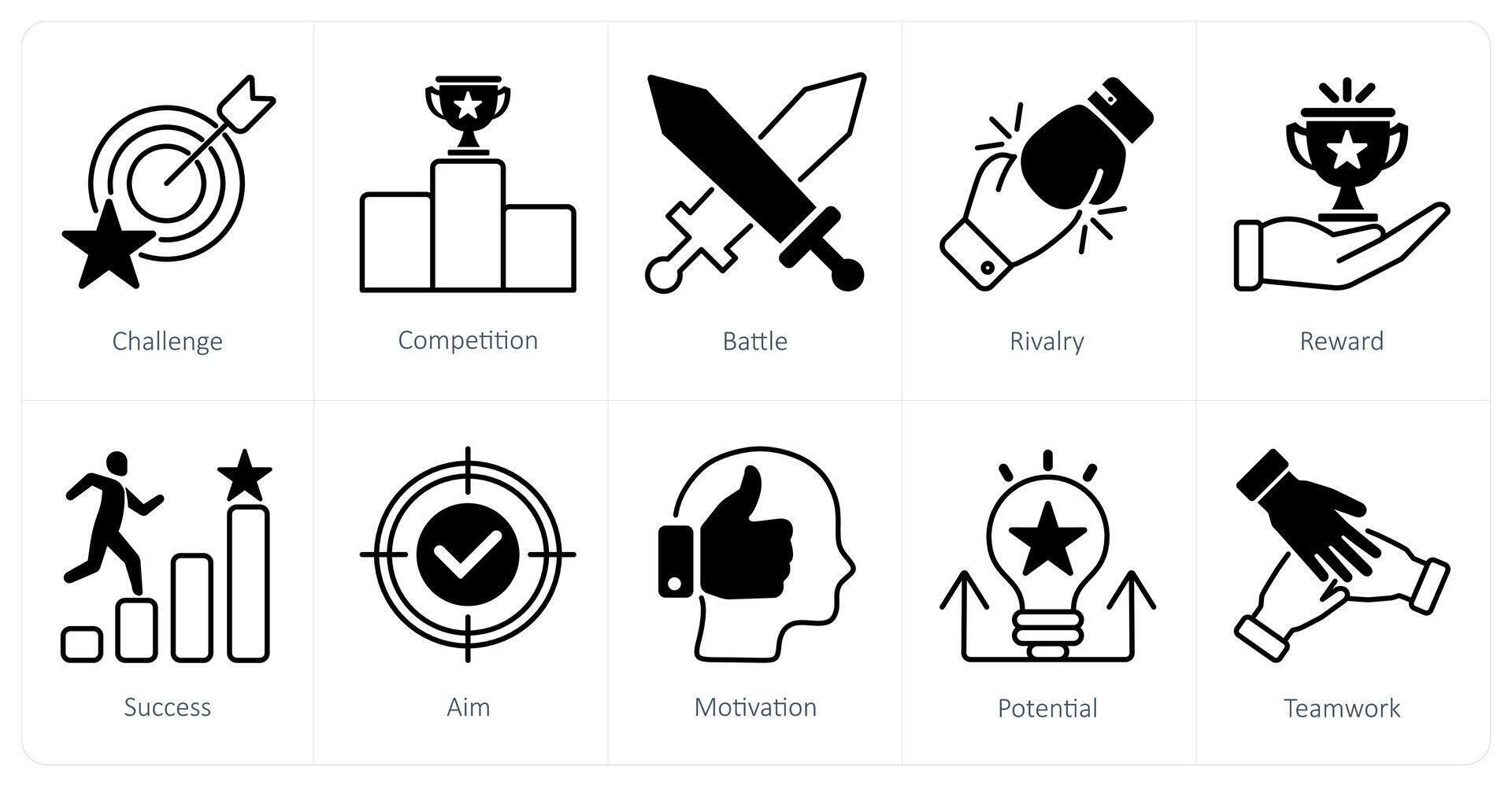 A set of 10 Challenge icons as challenge, competition, battle 48048418 ...