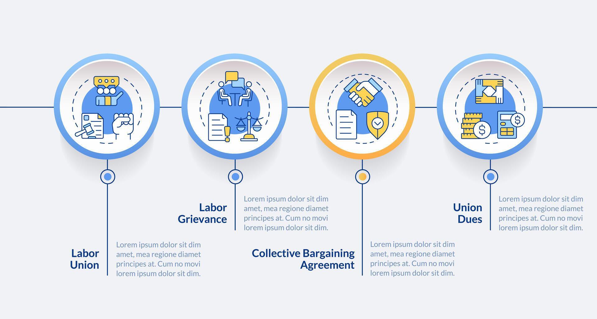 Workflow relations concepts circle infographic template. Data visualization with 4 steps ...