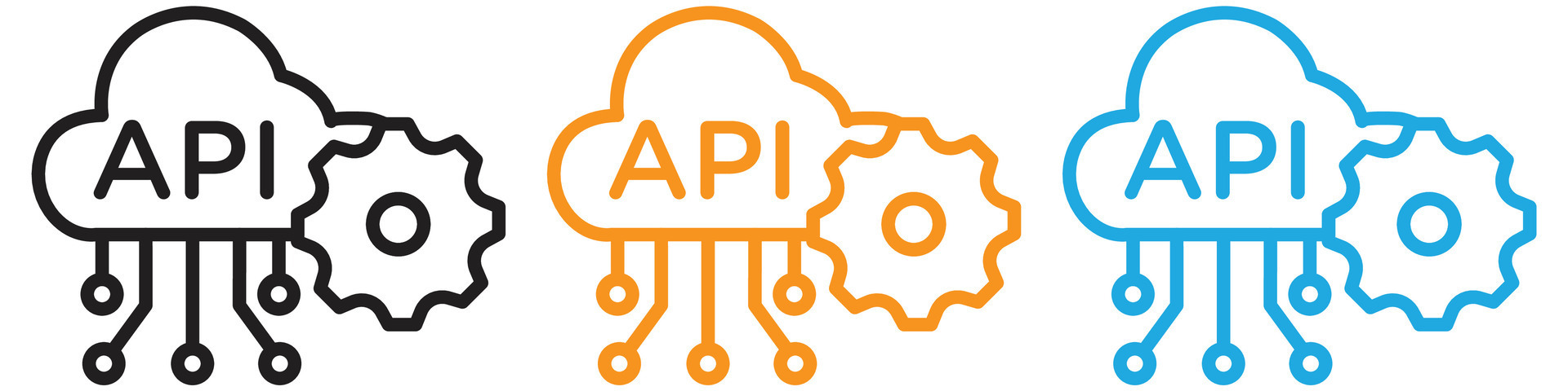Cloud API logo set collection for web app ui 48050379 Vector Art at ...