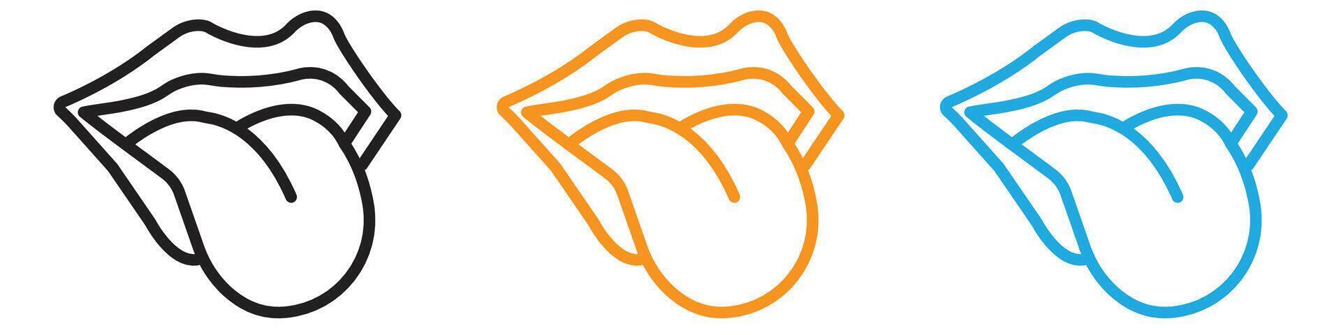 Mouth sticking tongue out logo set collection for web app ui 48050584 Vector Art at Vecteezy