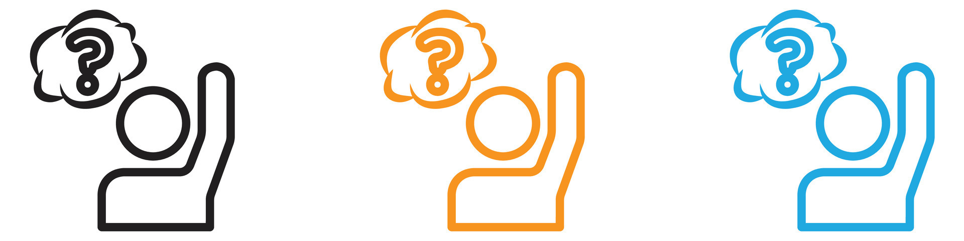 Person asking question logo set collection for web app ui 48050635 ...