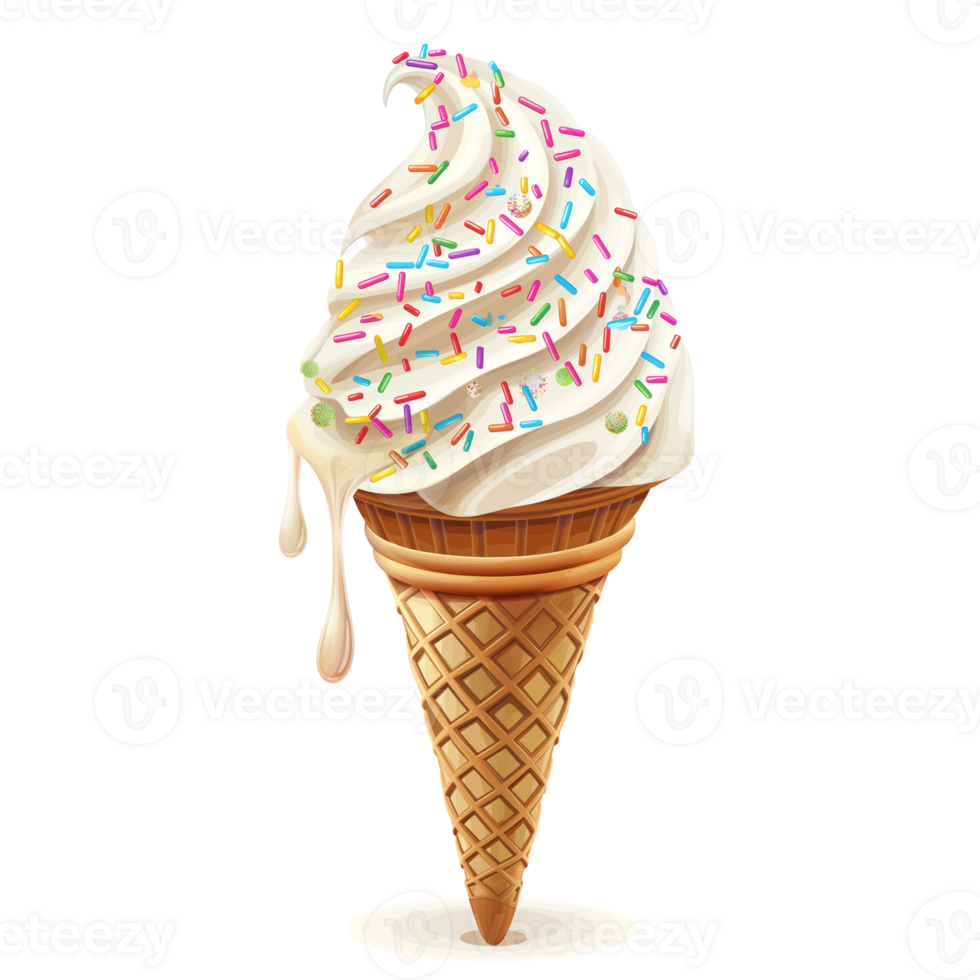 A Creamy Soft Serve Ice Cream Cone With Colorful Sprinkles 48053500 Png