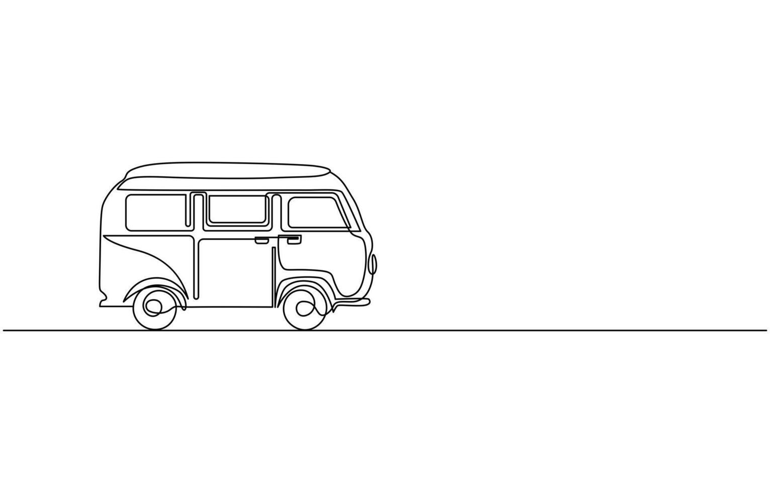 continuo uno línea dibujo de un viaje camioneta, camioneta vehículo ... continuo uno línea dibujo de un viaje camioneta, camioneta vehículo ...
