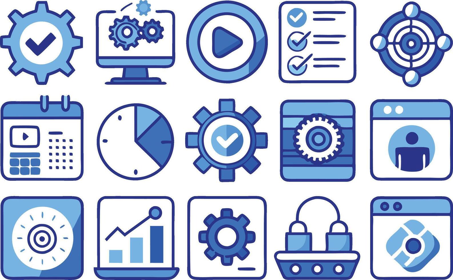 Set Of Setting And Setup Icons In Blue 48054563 Vector Art At Vecteezy