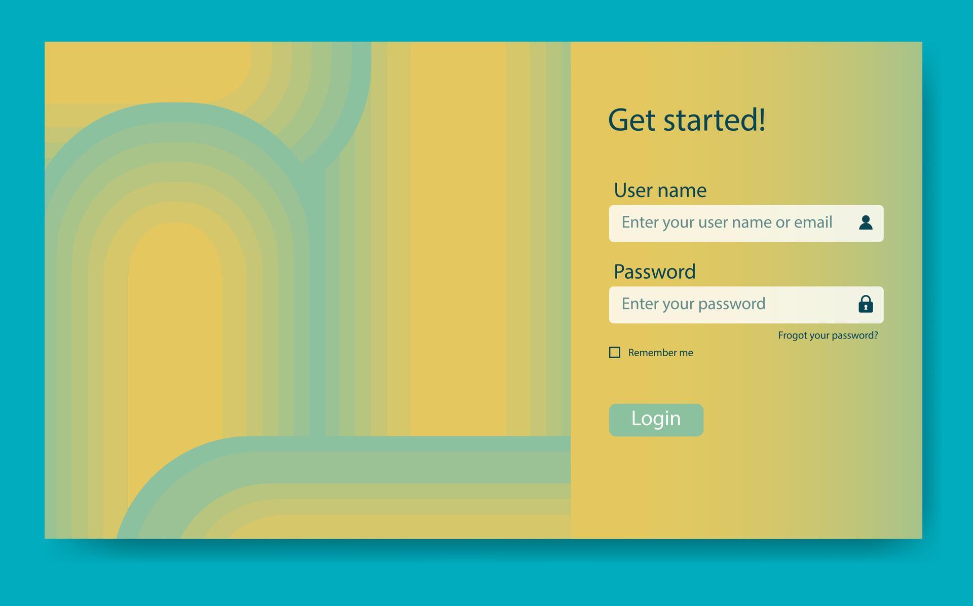Website design template, login screen landing page. Login ui ux online ...
