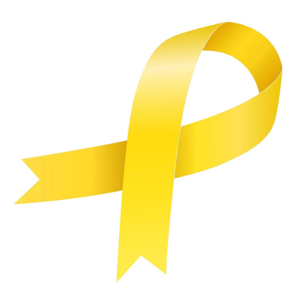 Childhood cancer awareness month in September. Yellow ribbon. flat illustration. 48058451 Vector ...