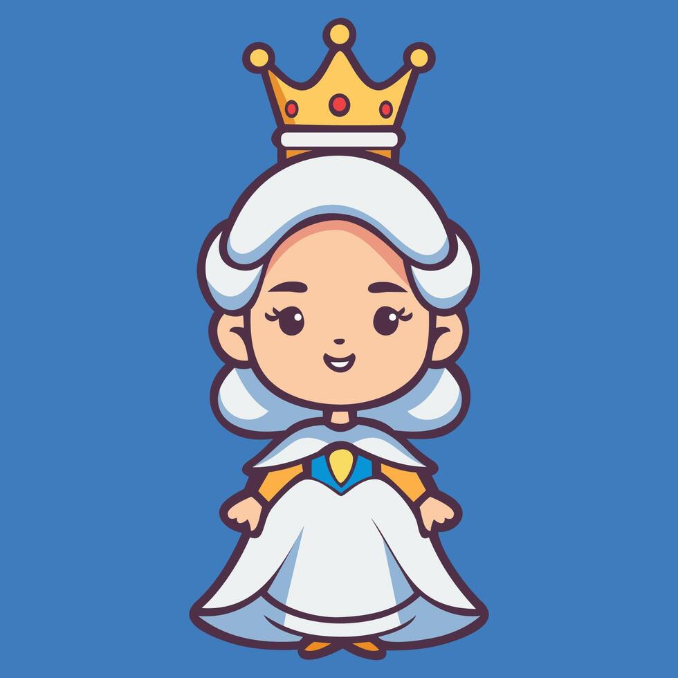 Cute Girl Queen Standing With Happy Pose Cartoon Icon Illustration 48060024 Vector Art At Vecteezy