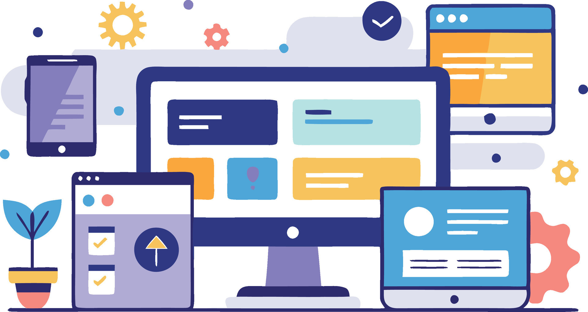 UI UX interface elements and browser windows, web design, software ...