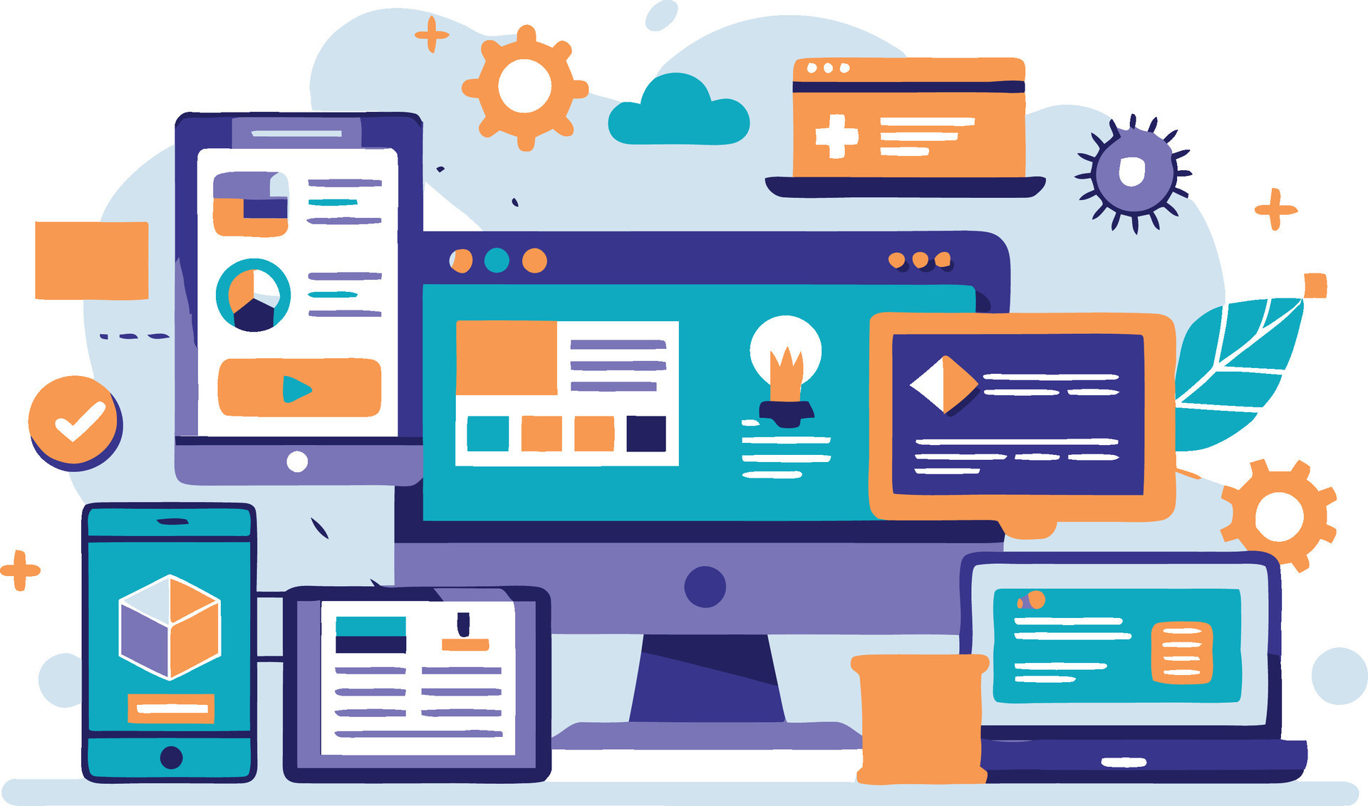 Ui Ux Interface Elements And Browser Windows Web Design Software