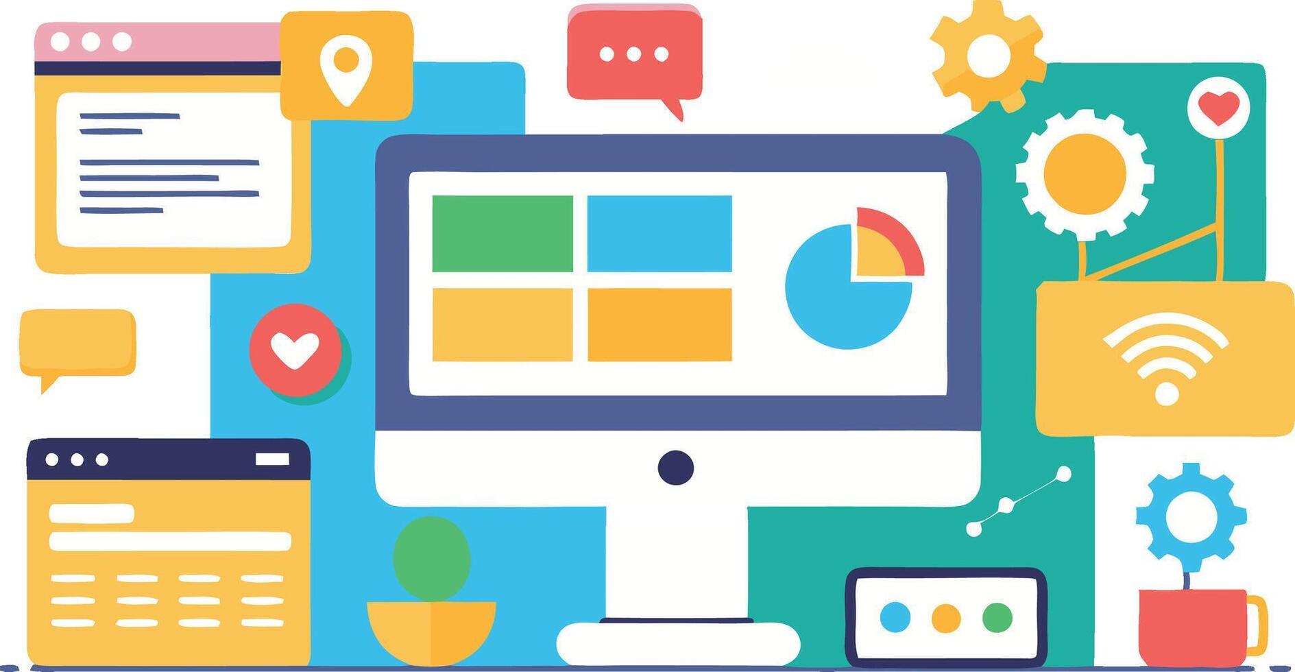 Ui Ux Interface Elements And Browser Windows Web Design Software Development Or App Design