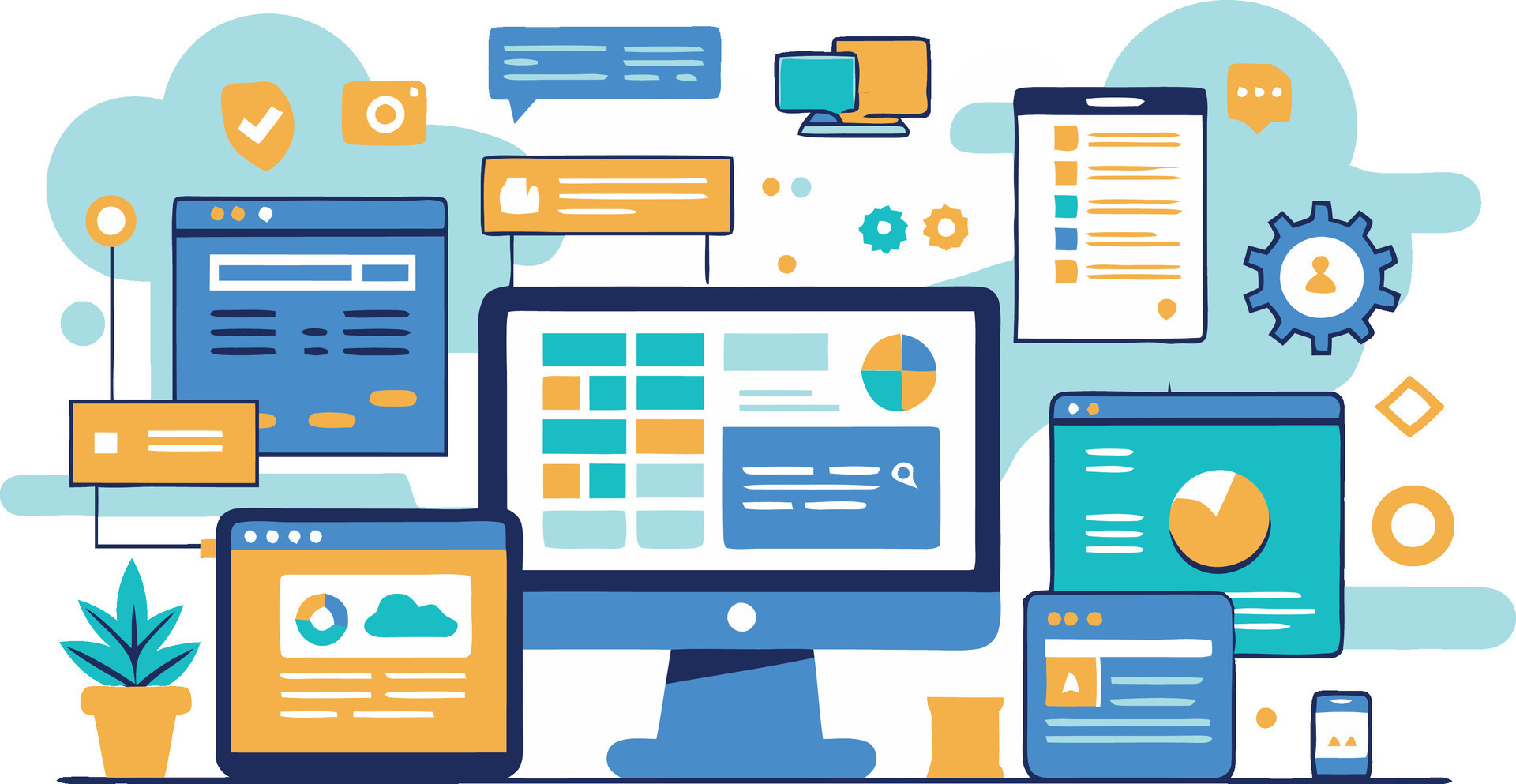 Ui Ux Interface Elements And Browser Windows Web Design Software Development Or App Design 2538