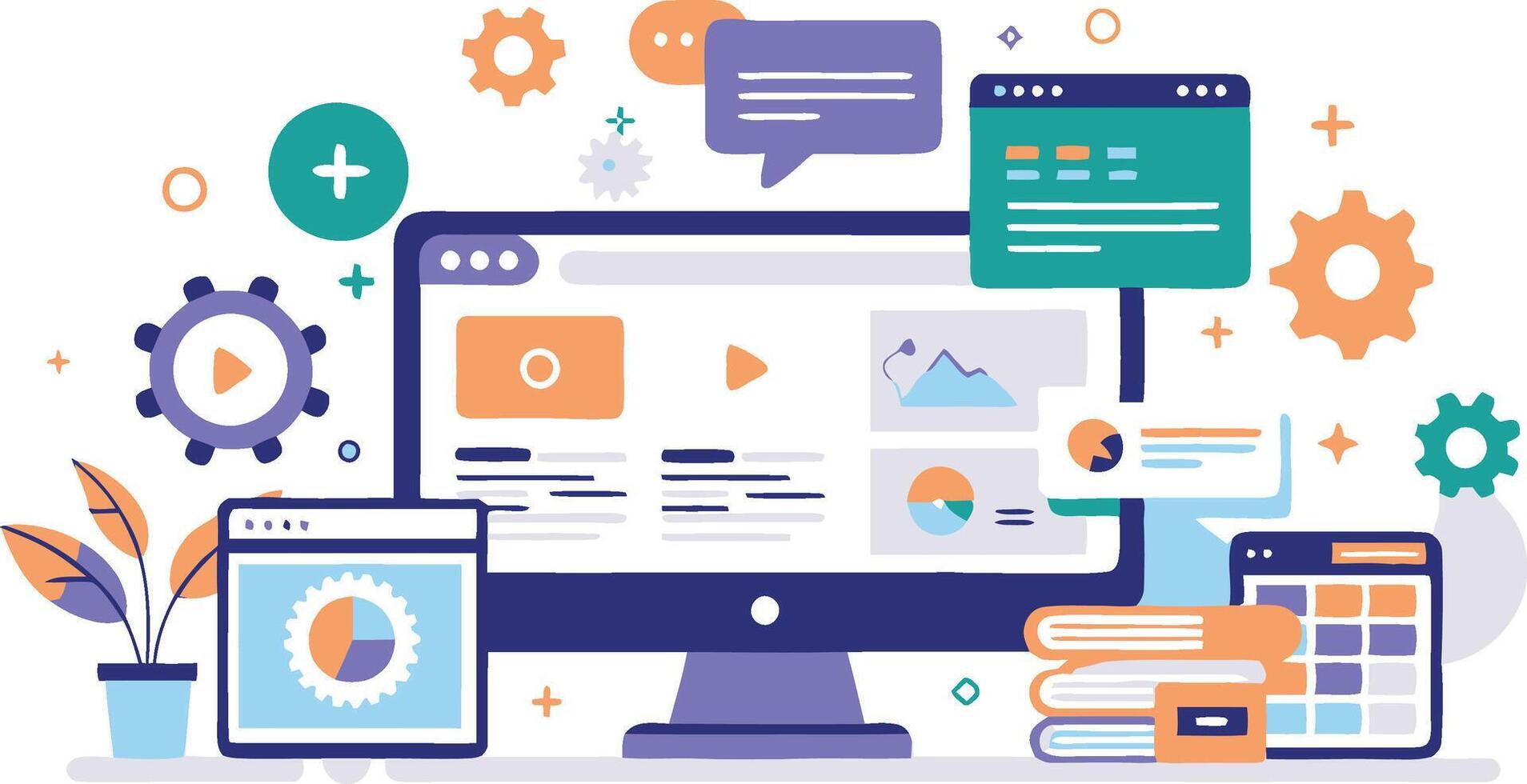 Ui Ux Interface Elements And Browser Windows Web Design Software Development Or App Design