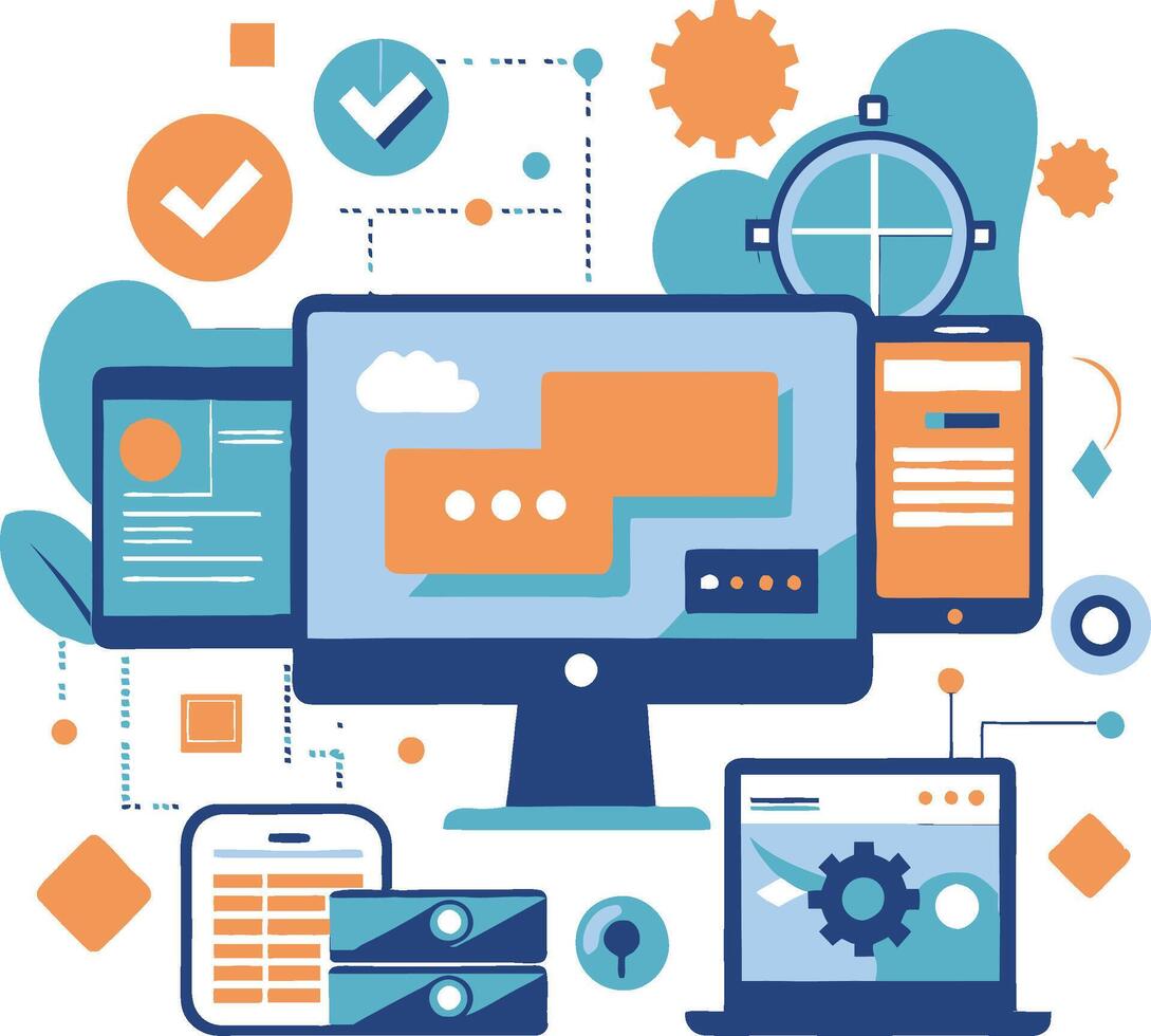 UI UX interface elements and browser windows, web design, software ...