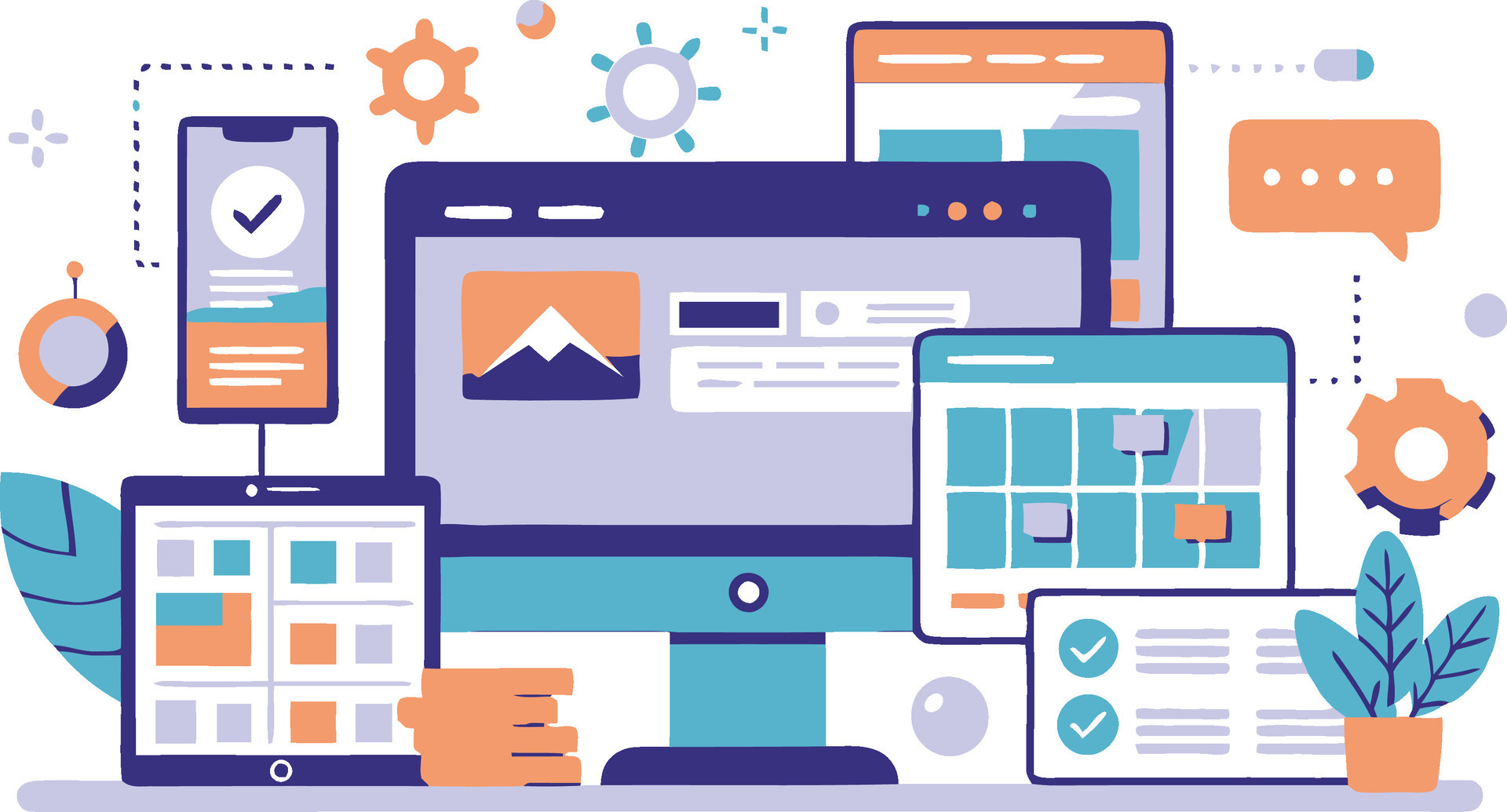 UI UX interface elements and browser windows, web design, software ...