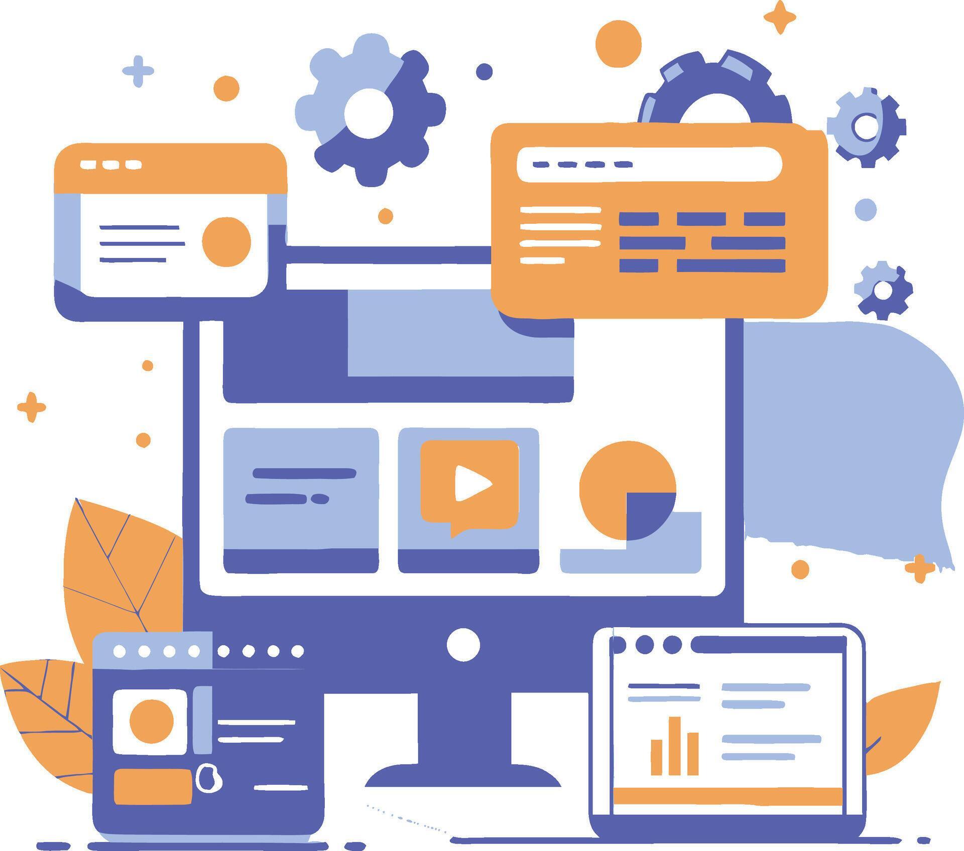 Ui Ux Interface Elements And Browser Windows Web Design Software Development Or App Design