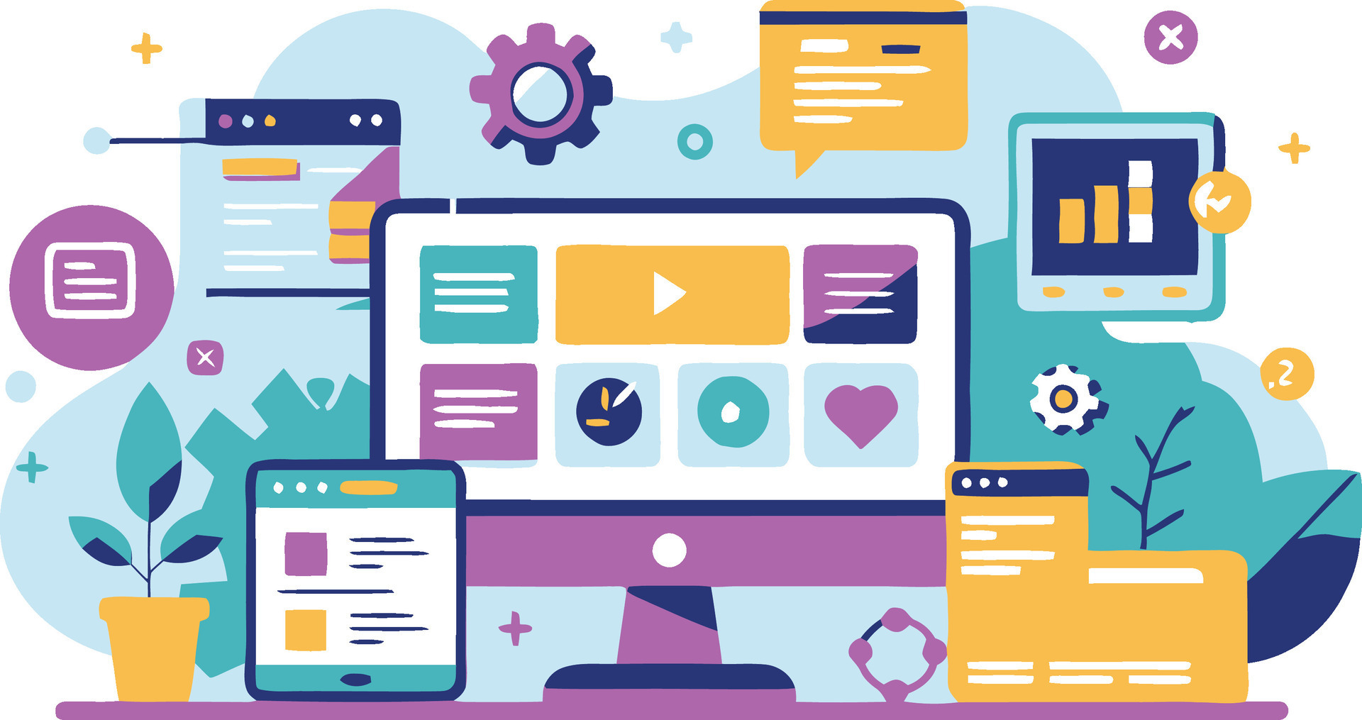 Ui Ux Interface Elements And Browser Windows Web Design Software