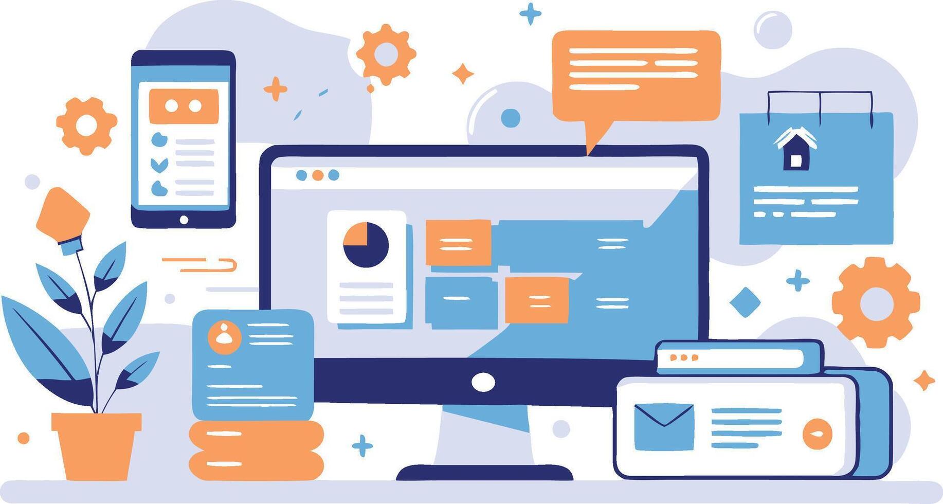 Ui Ux Interface Elements And Browser Windows Web Design Software