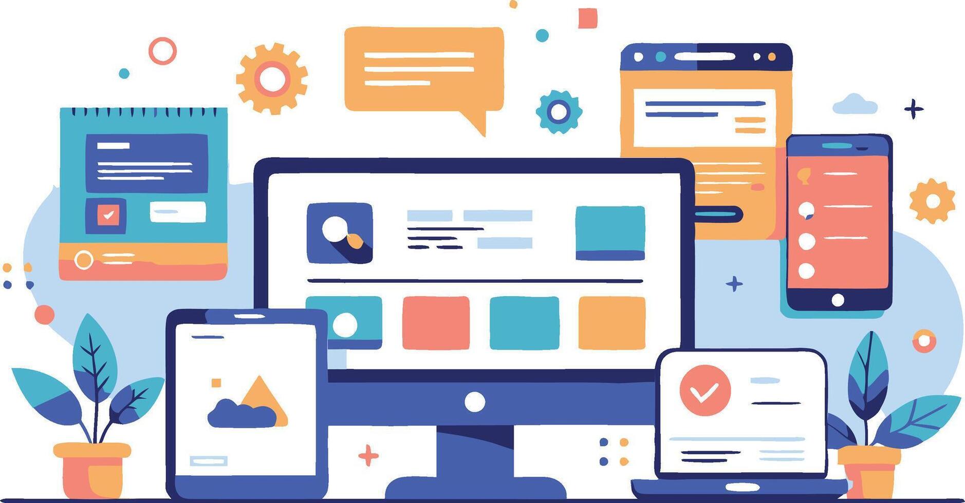 Ui Ux Interface Elements And Browser Windows Web Design Software Development Or App Design