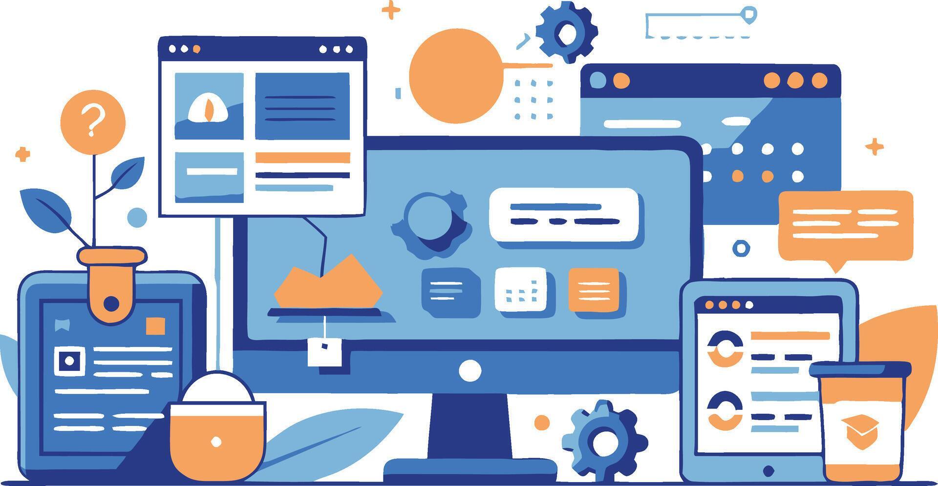 Ui Ux Interface Elements And Browser Windows Web Design Software Development Or App Design