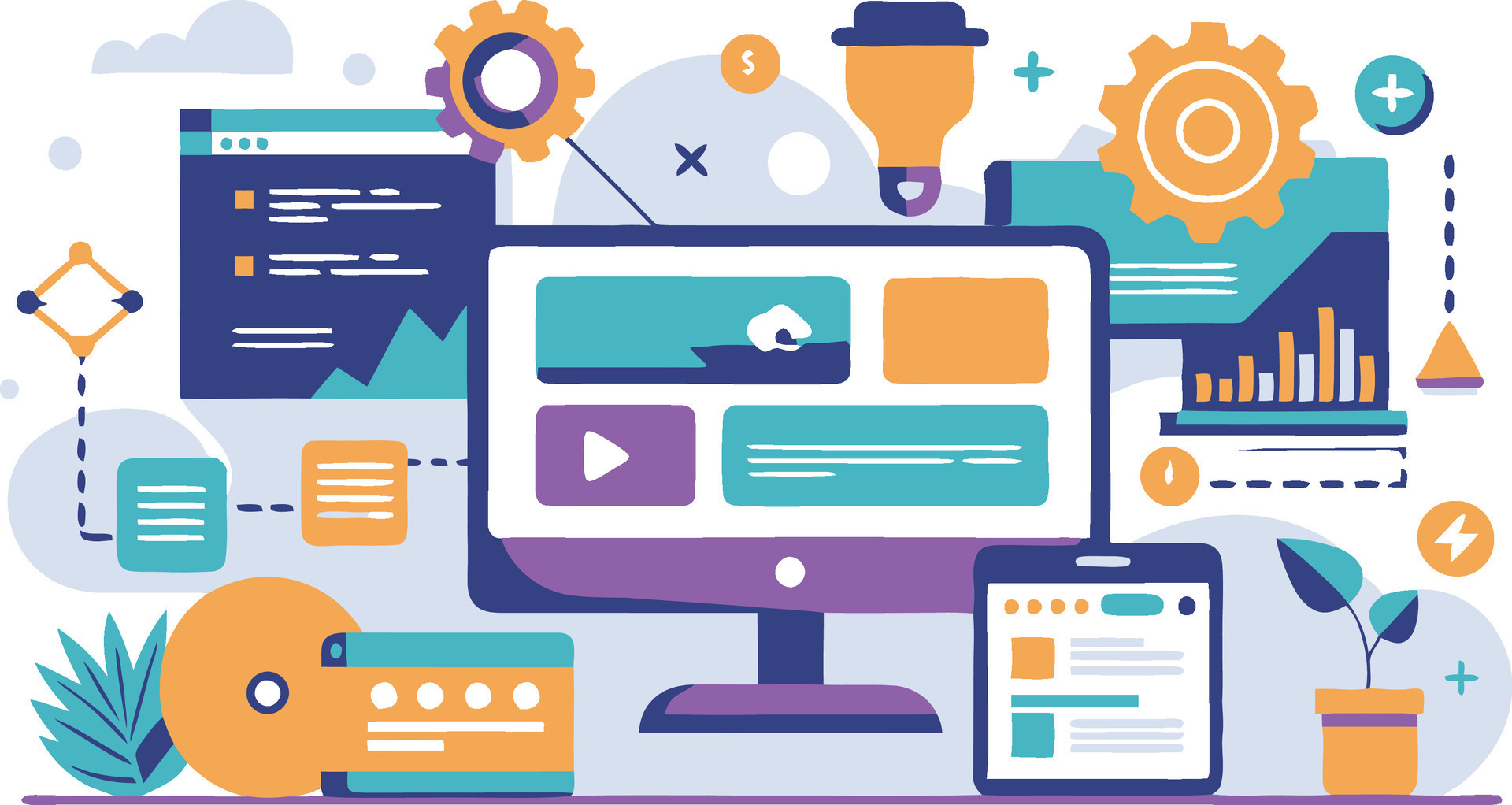 Ui Ux Interface Elements And Browser Windows Web Design Software