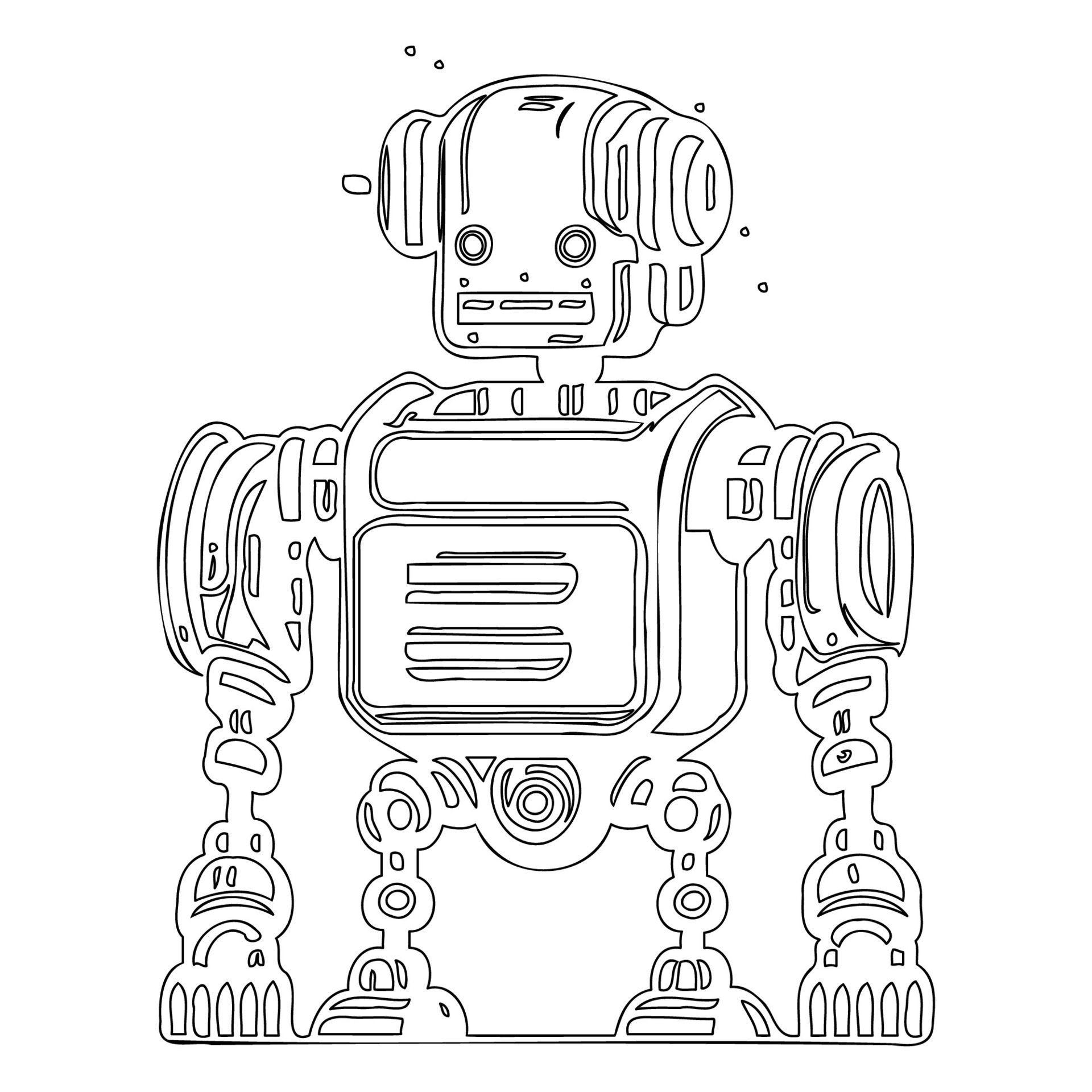 Robot Outline Illustration Sketch 48061173 Vector Art At Vecteezy