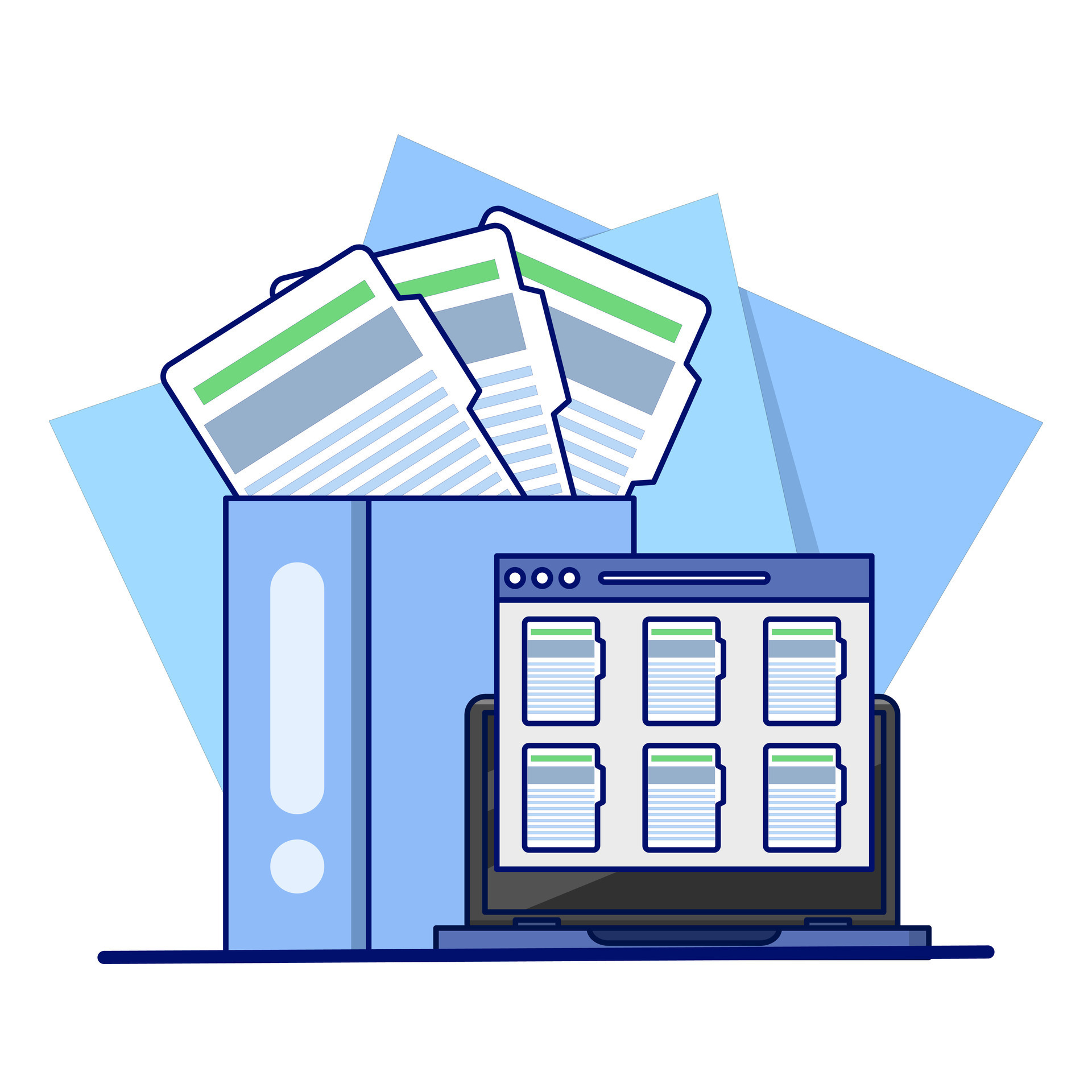 Folders with documents, file management administration, data archiving ... Folders with documents, file management administration, data archiving ...
