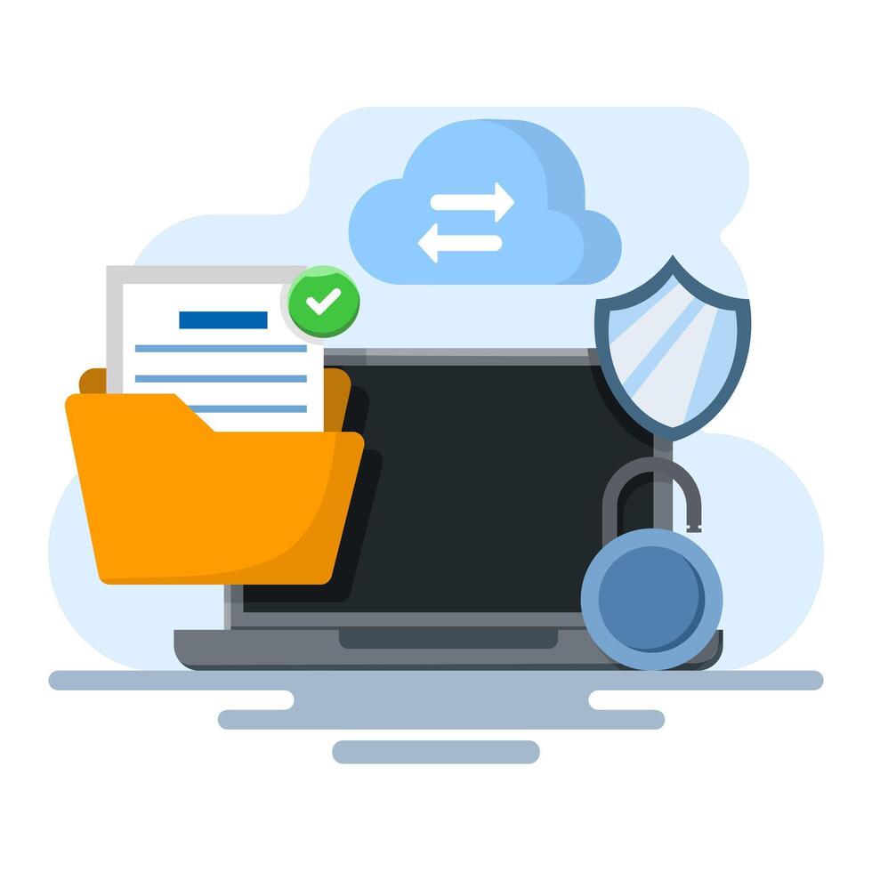 Cloud Security System Concept Cloud Server Security Data Protection Technology Document