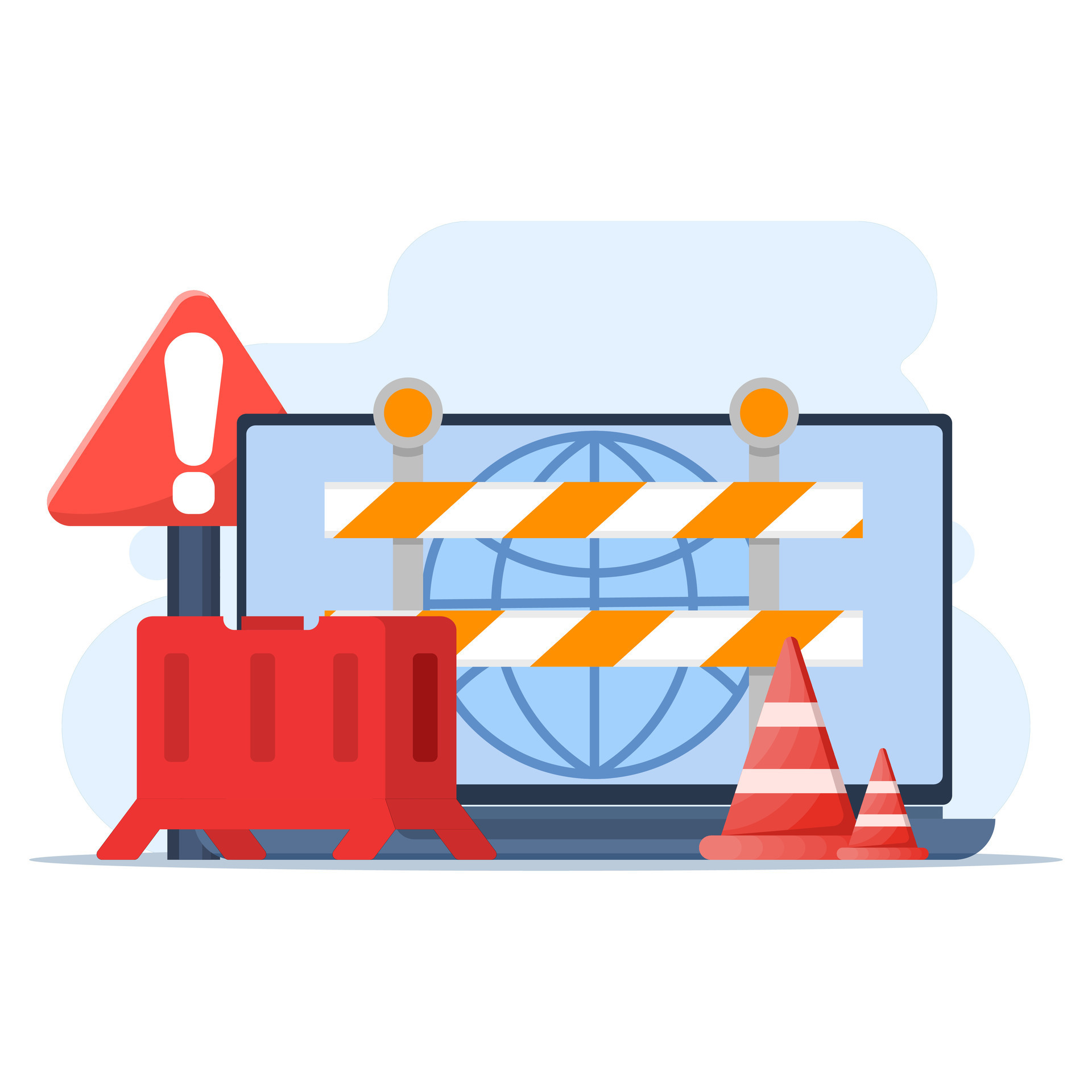 Website Under Maintenance Concept. Laptop with Repair Tools and Warning ... Website Under Maintenance Concept. Laptop with Repair Tools and Warning ...
