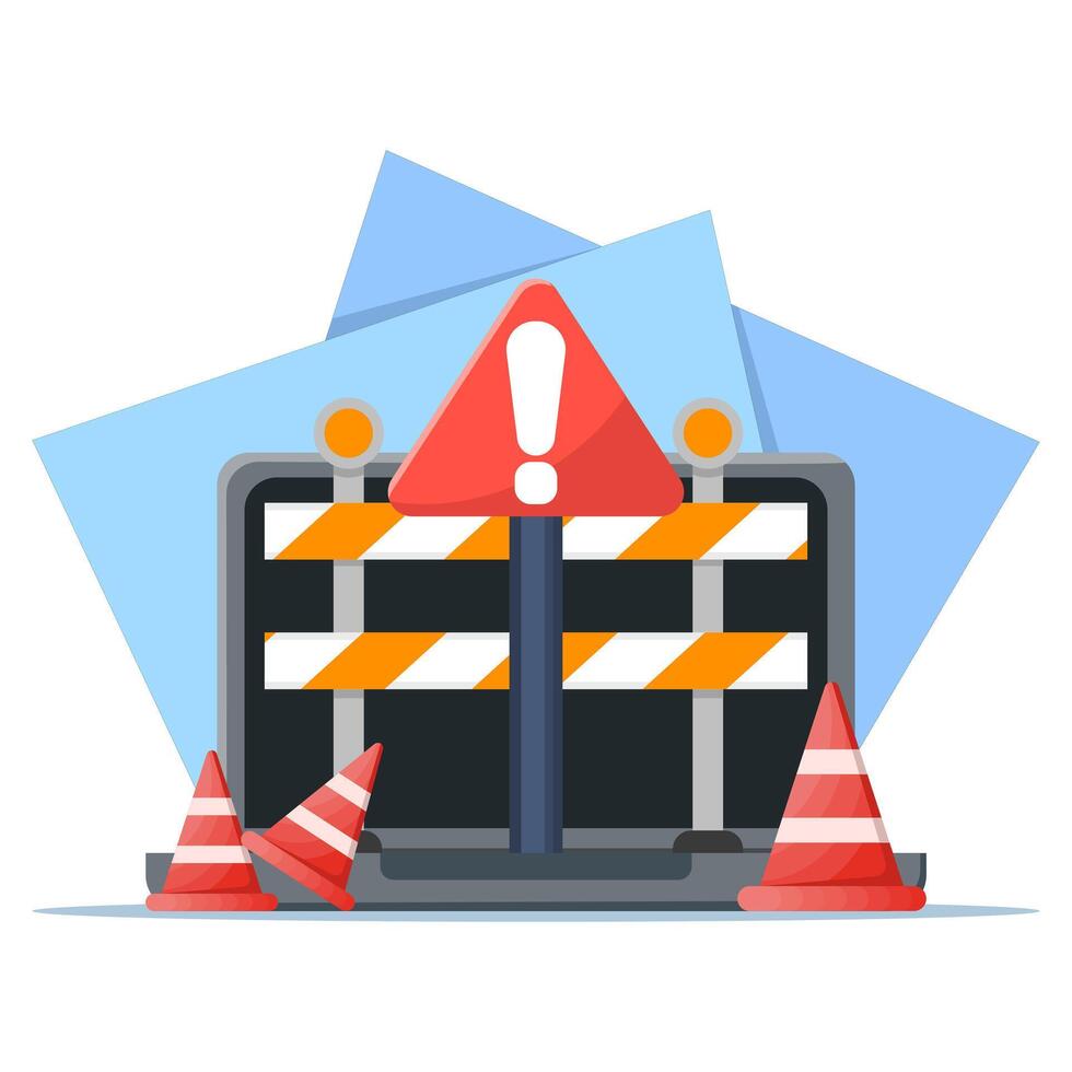 Website Under Maintenance Concept. Laptop with Repair Tools and Warning ... Website Under Maintenance Concept. Laptop with Repair Tools and Warning ...