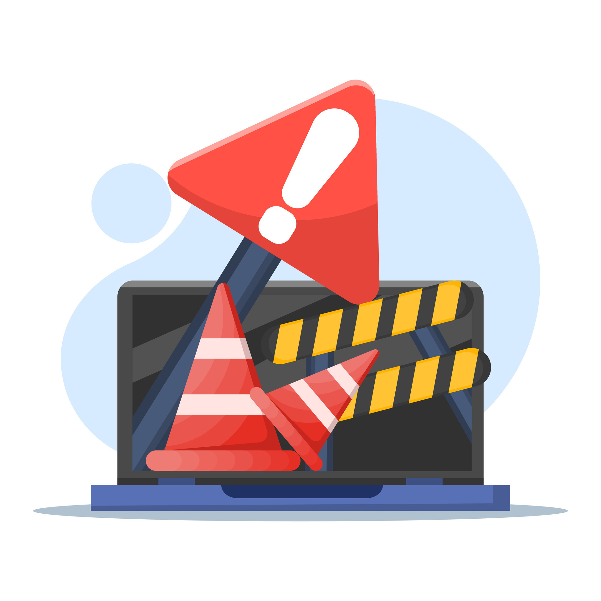 Website Under Maintenance Concept. Laptop with Repair Tools and Warning ... Website Under Maintenance Concept. Laptop with Repair Tools and Warning ...