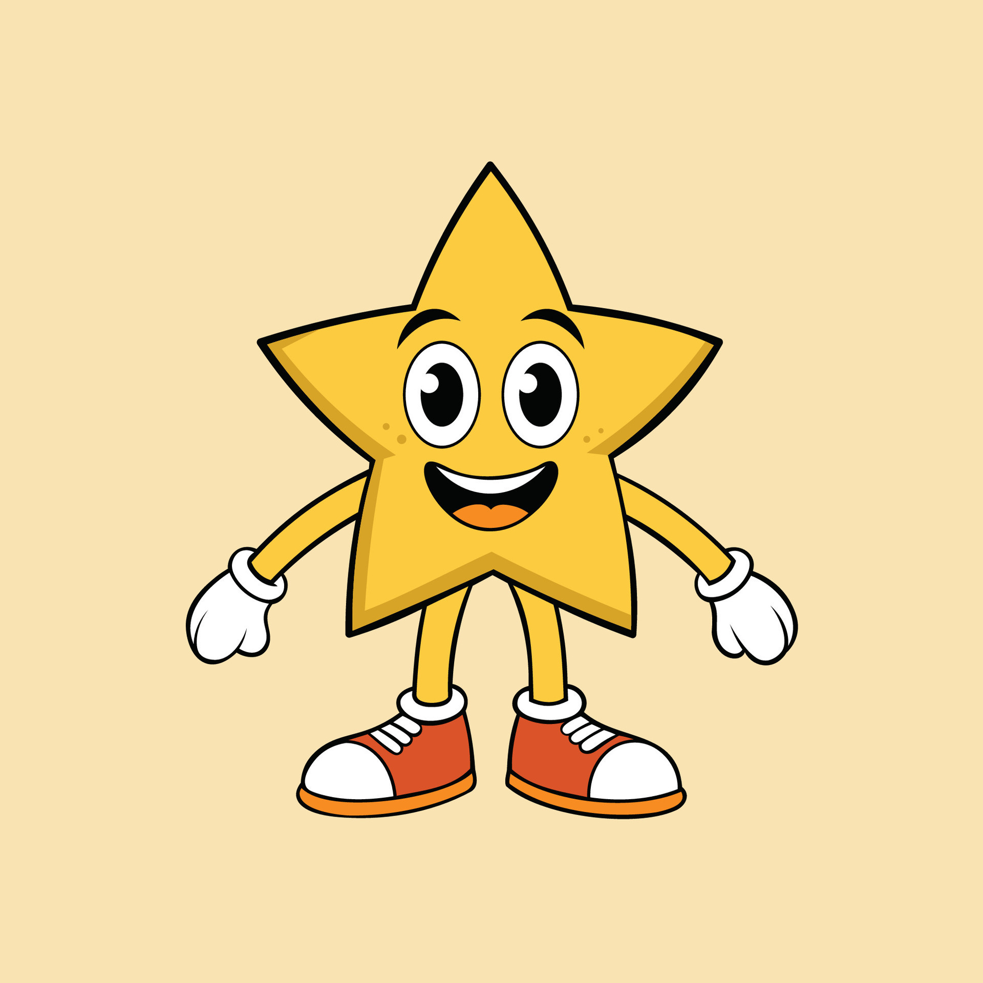 A retro style animated star character illustration 48067222 Vector Art at Vecteezy
