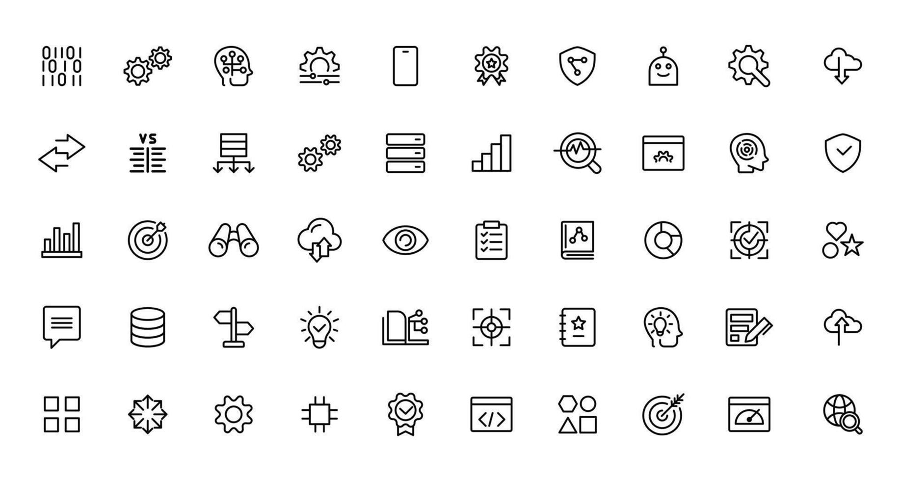 Data Analysis Statistics Analytics Minimal Thin Line Web Icon Set Outline Icons Collection