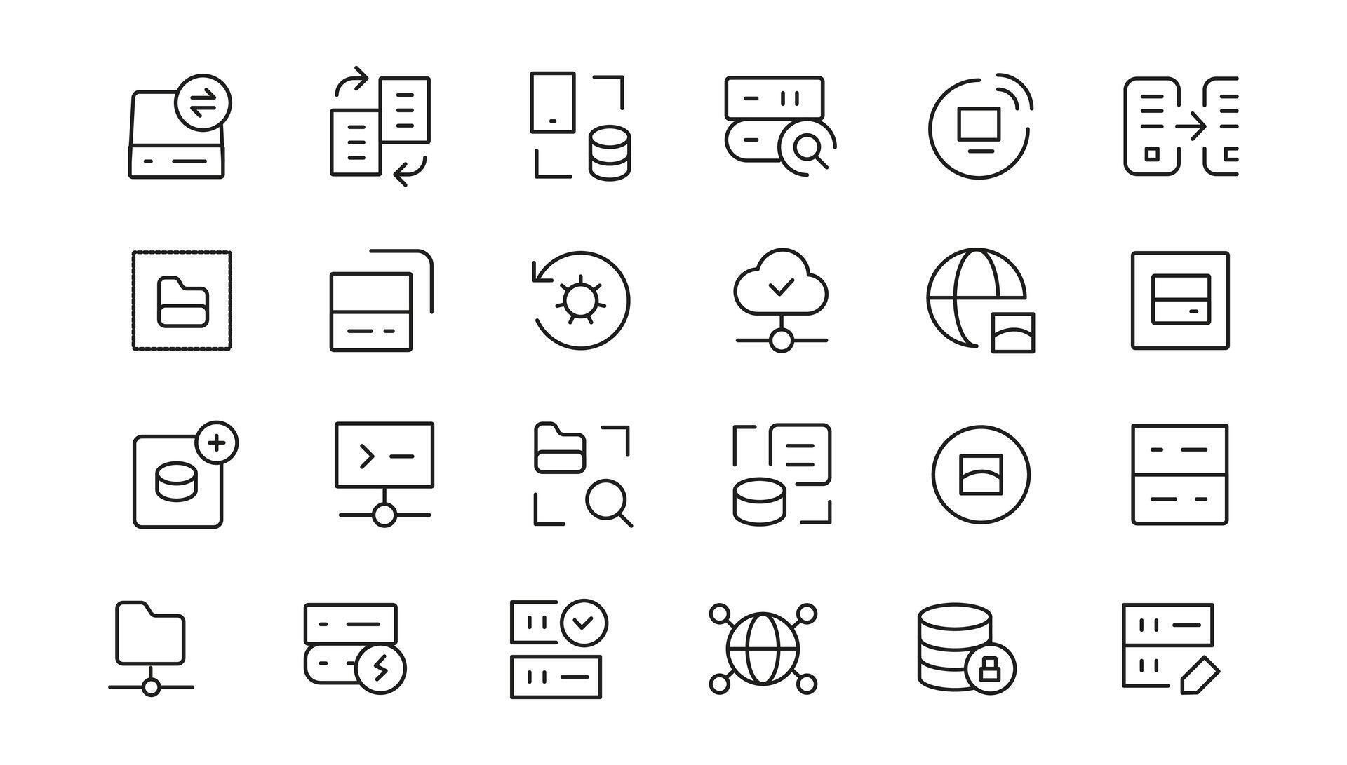 Data Analytic thin line icon set. Data Analysis editable stroke icons ...