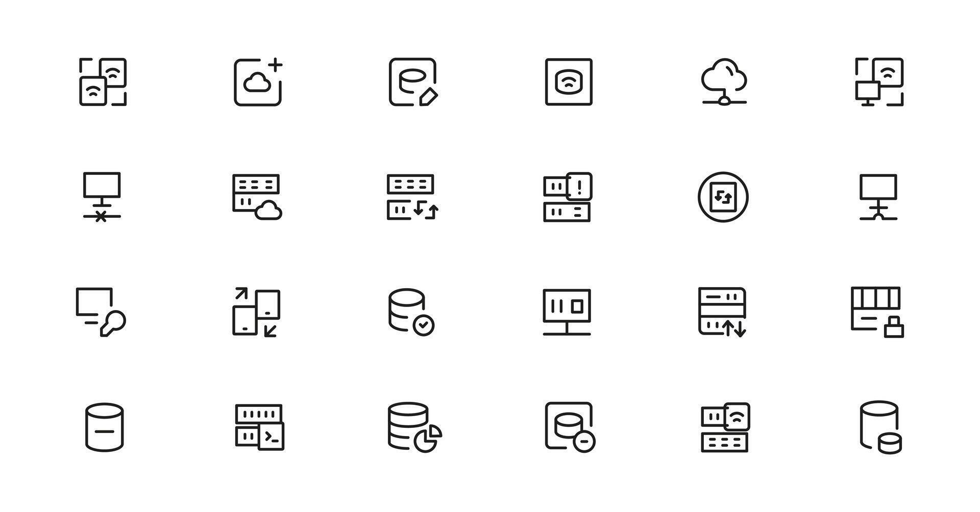 Data Analytic thin line icon set. Data Analysis editable stroke icons. Data analytics, mining ...