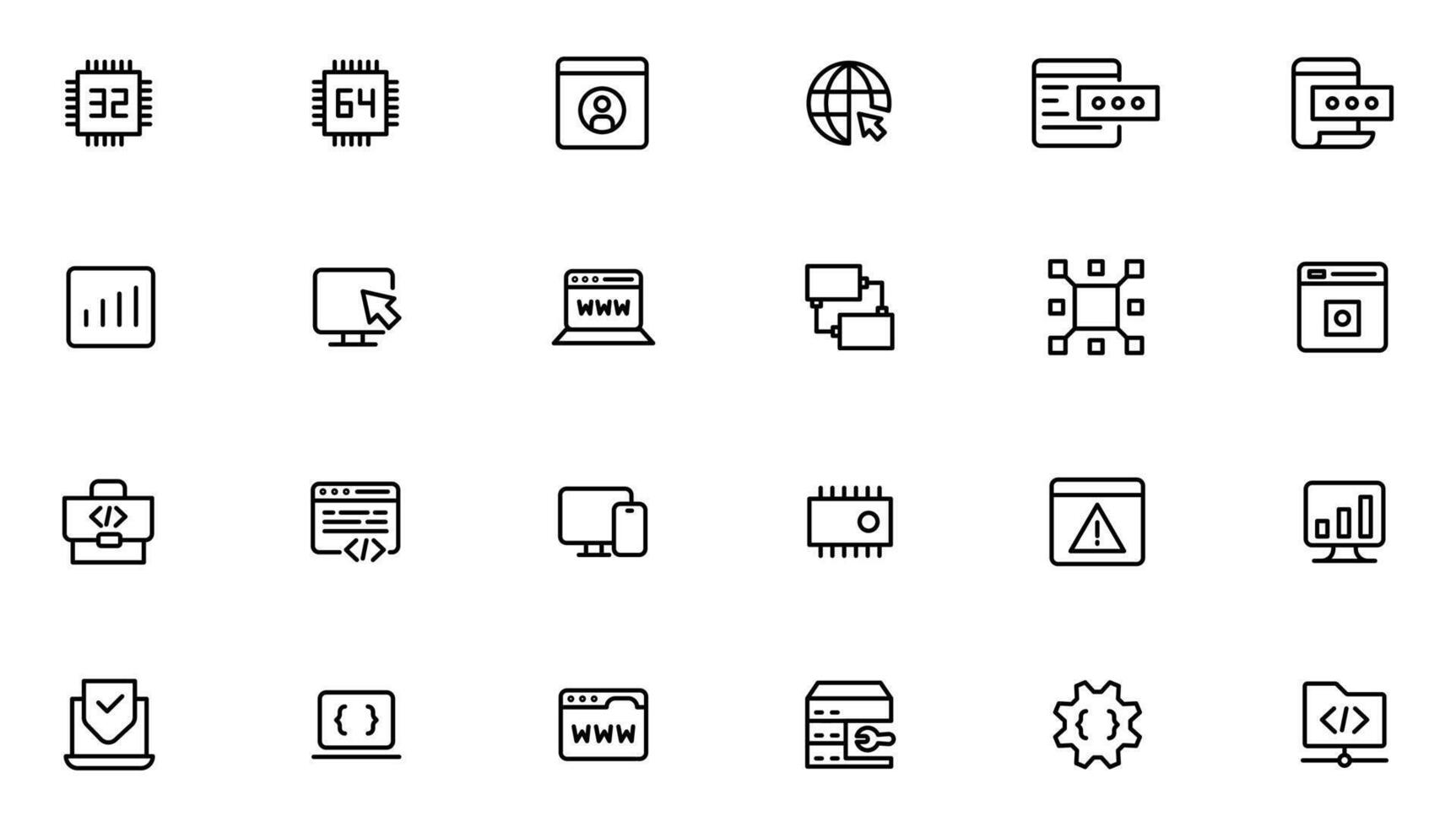 Software Development Icon Collection Programming Coding Icon Set Programmer And Developer