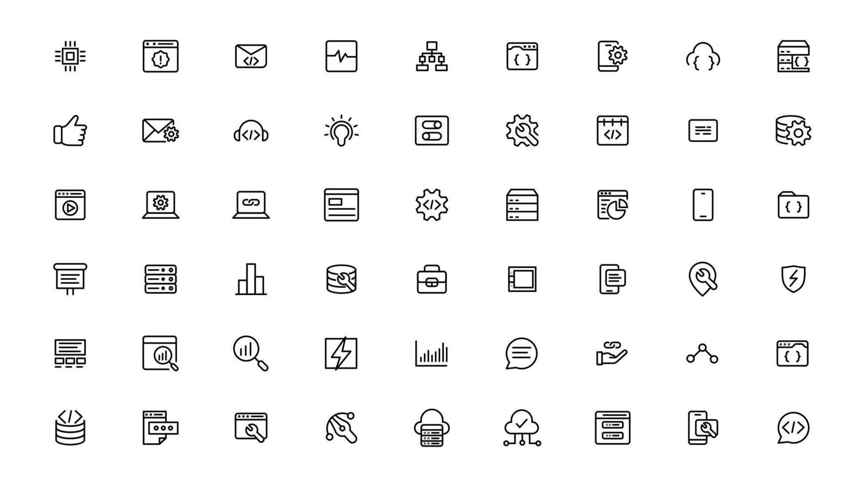 Software Development Icon Collection Programming Coding Icon Set Programmer And Developer