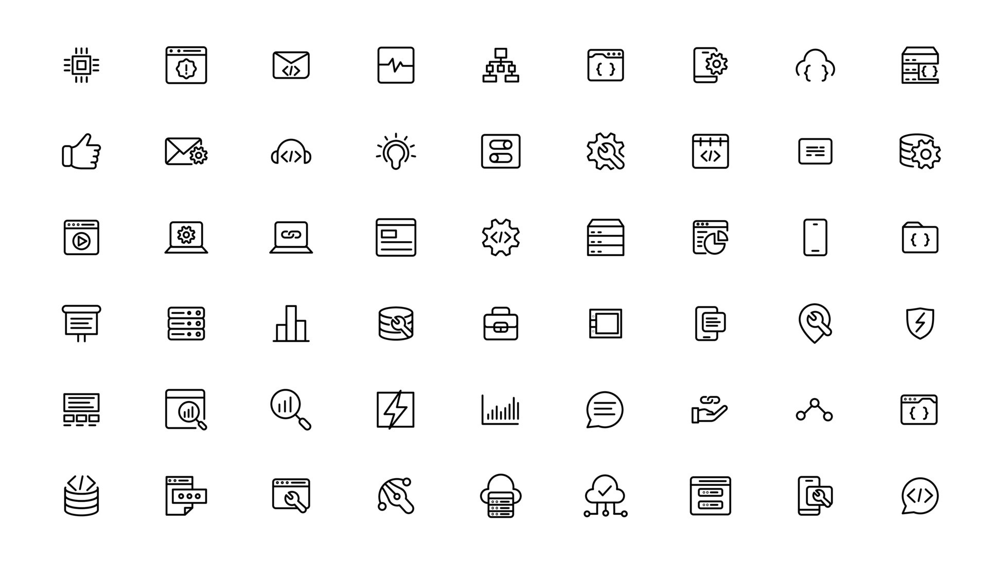 Software development icon collection. Programming coding icon set ...