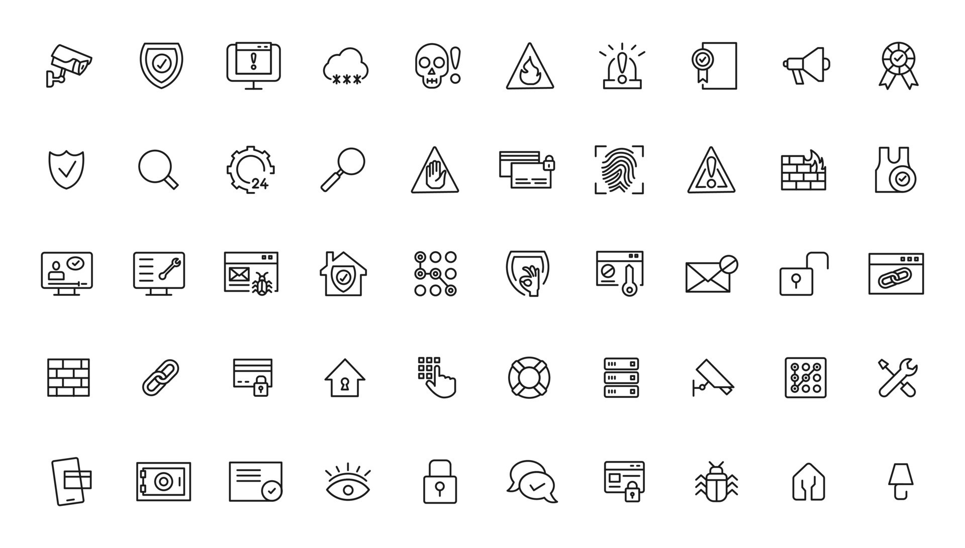 Security Set Of Web Icons In Line Style Cyber Security And Internet Protection Icons For Web