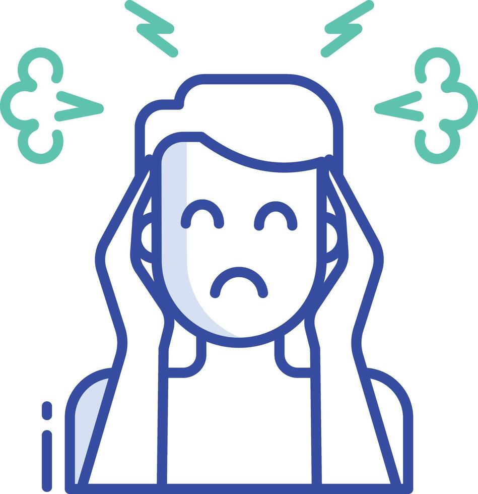 Stress outline color illustration 48075387 Vector Art at Vecteezy