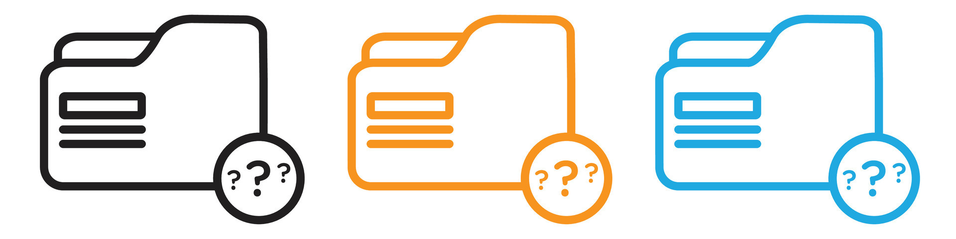 Folder with questionmark icon logo set collection for web app ui ...