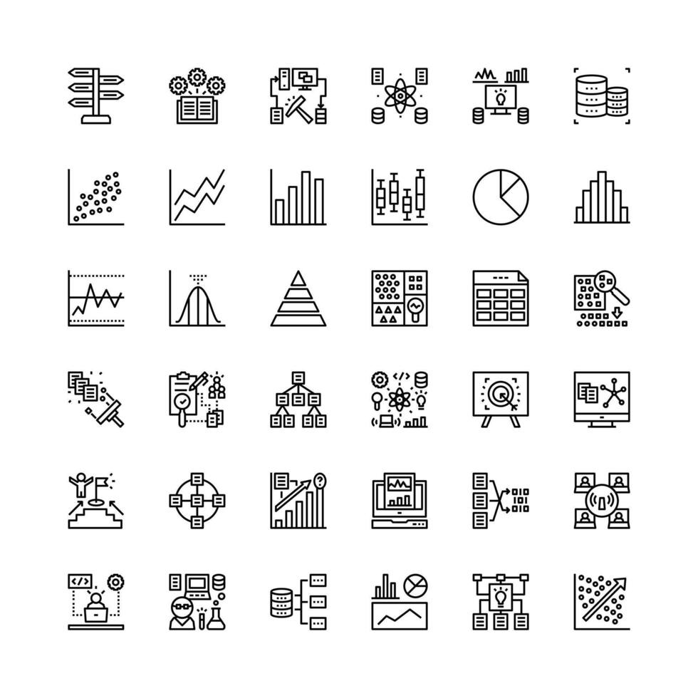 Data analysis line icons set illustration 48080533 Vector Art at Vecteezy Data analysis line icons set illustration 48080533 Vector Art at Vecteezy
