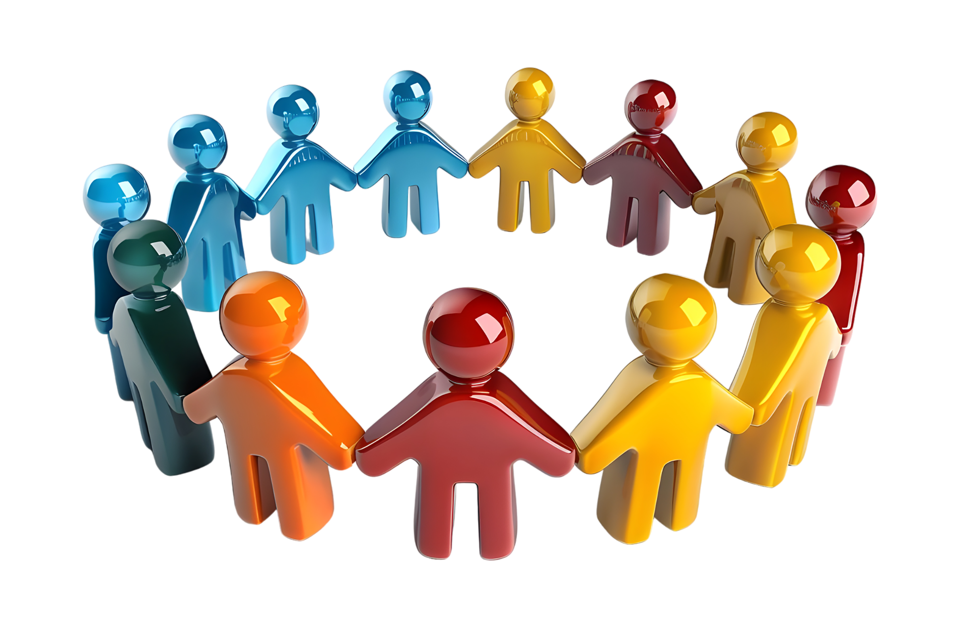 paquete de vistoso humano cifras en un grupo representando comunidad y ...