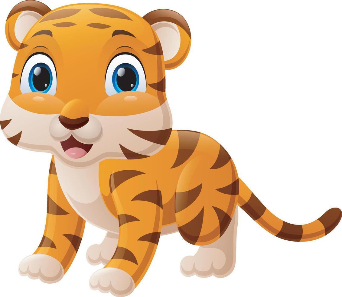 Cute baby tiger cartoon 48085770 Vector Art at Vecteezy